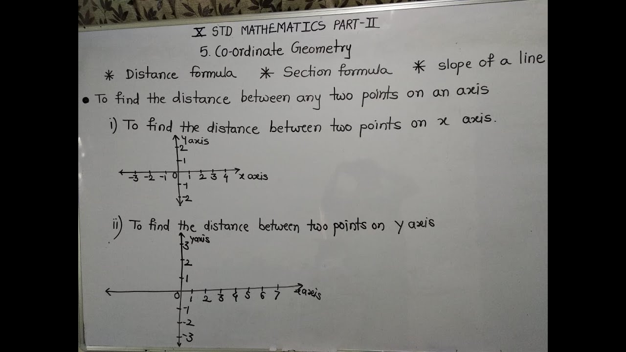 To find the distance between two points on x axis & two points on y ...