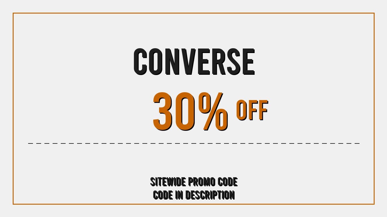 Converse Discount Code 2025 May - YouTube