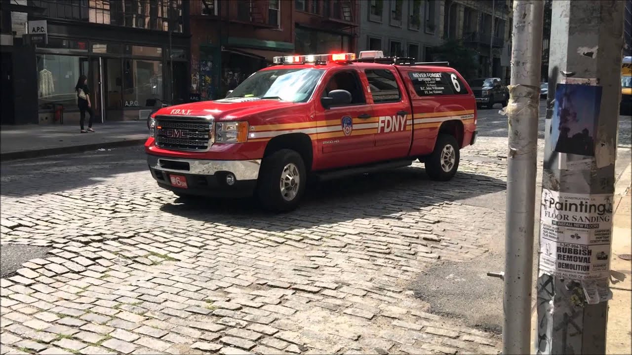FDNY BATTALION 6 TAKING FROM SMALL BALCONY FIRE ON BOND ST. IN EAST ...