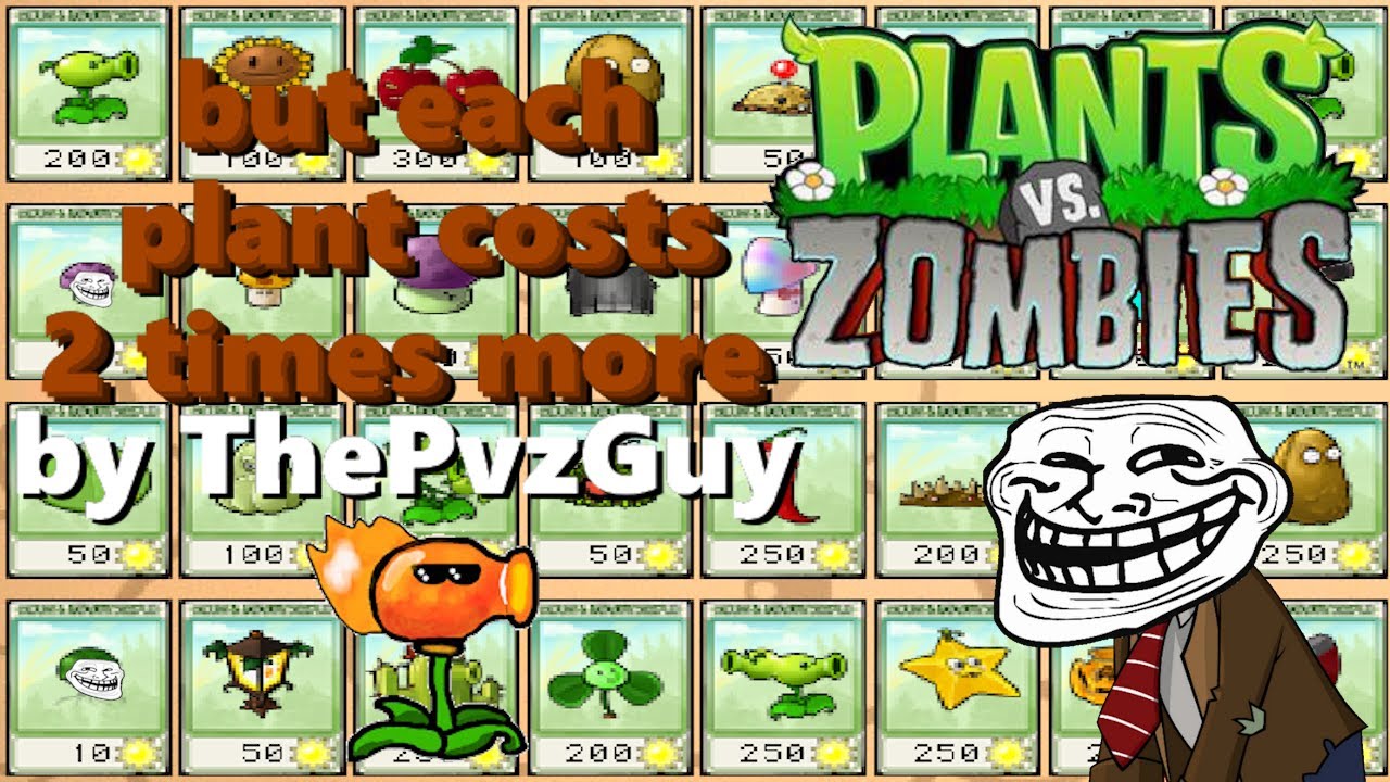 Plants vs. Zombies (2x sun cost challenge by @ThePvzGuyaccount) stream ...