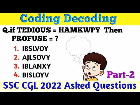 CODING-DECODING part-2 | SSC CGL 2021 Paper Solution Reasoning | V.imp ...