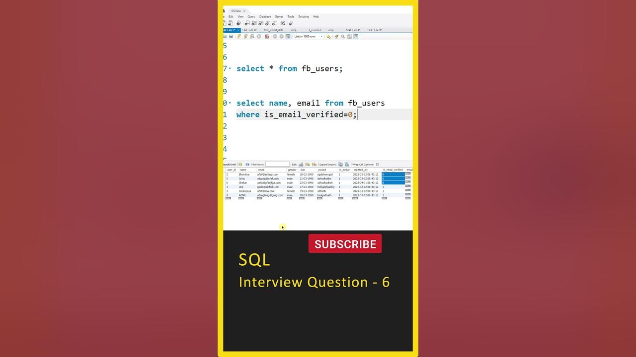 Sql Interview Questions Sql Telugu Tutorial Sql Tutorial For Beginners Telugu Mysql Dbms