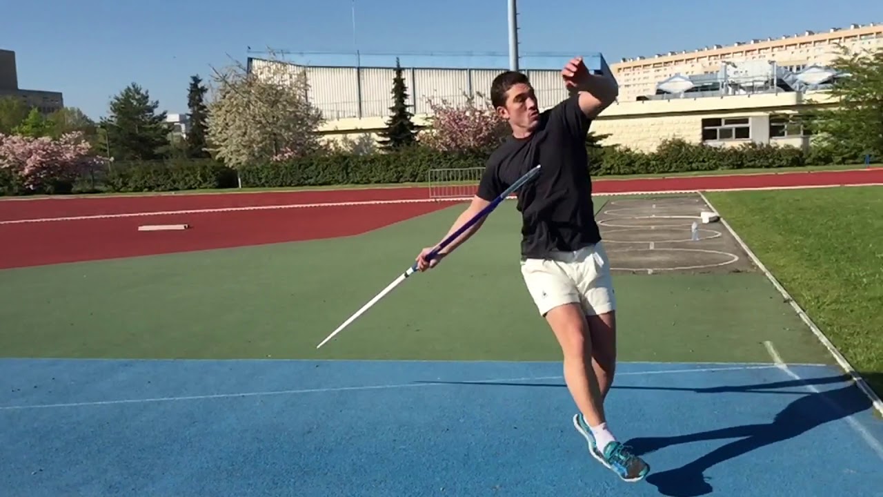 Phase de prise d'avance d'appuis - Lancer de javelot Olympique - YouTube