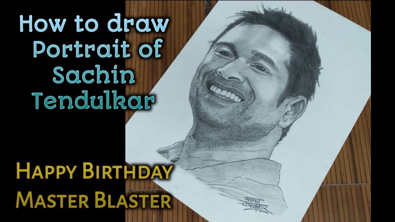 How to draw Portrait of Sachin Tendulkar | Step by step tutorial of ...