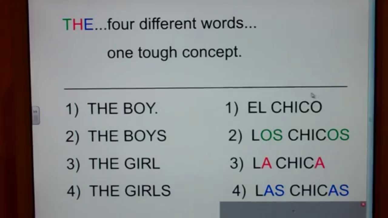 THE: EL, LA, LOS, LAS. - YouTube