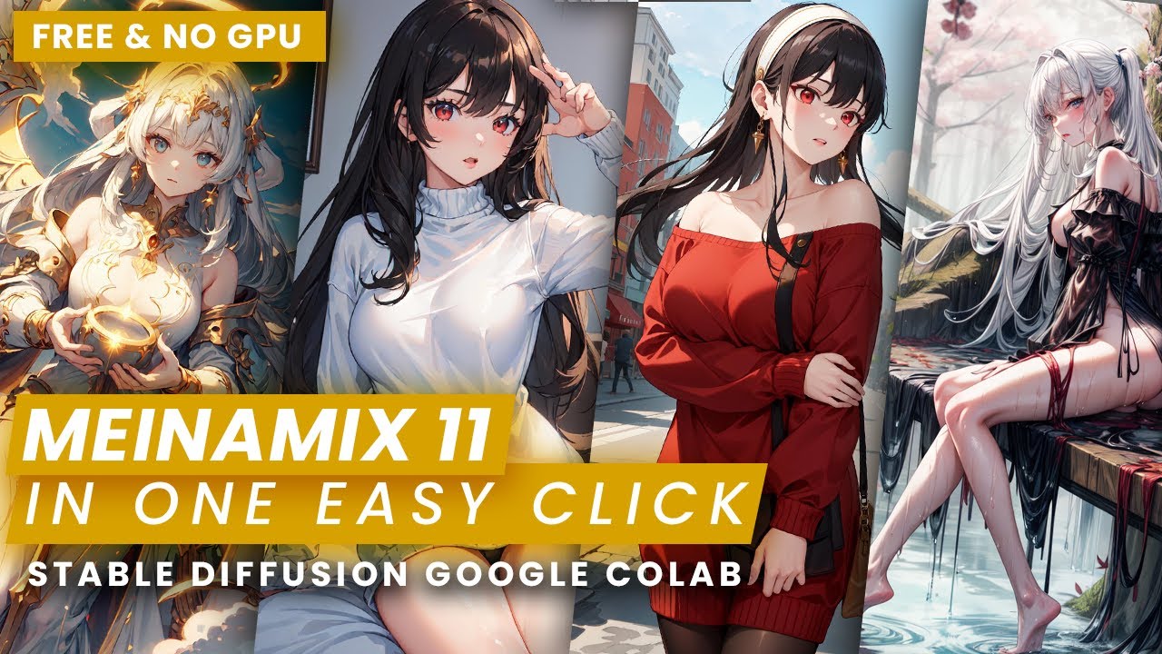 Meinamix 11 | Stable Diffusion - FREE Colab | No GPU - EASY 1-CLICK Automatic1111 - YouTube