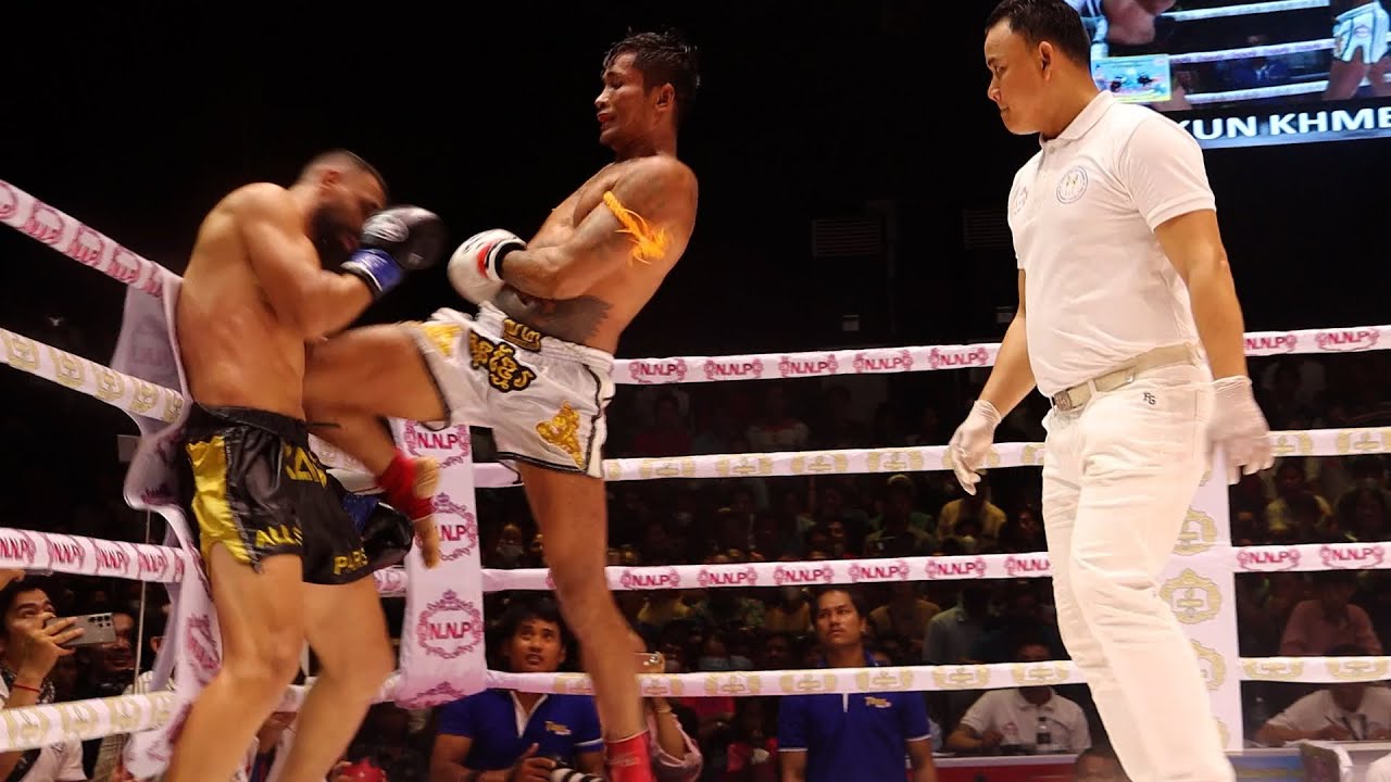 បែកថ្លើមរុស្សីអស់ហើយ ជង្គង់ម្លឹងៗពូណាង Prom Samnang VS Russia Boxing ...