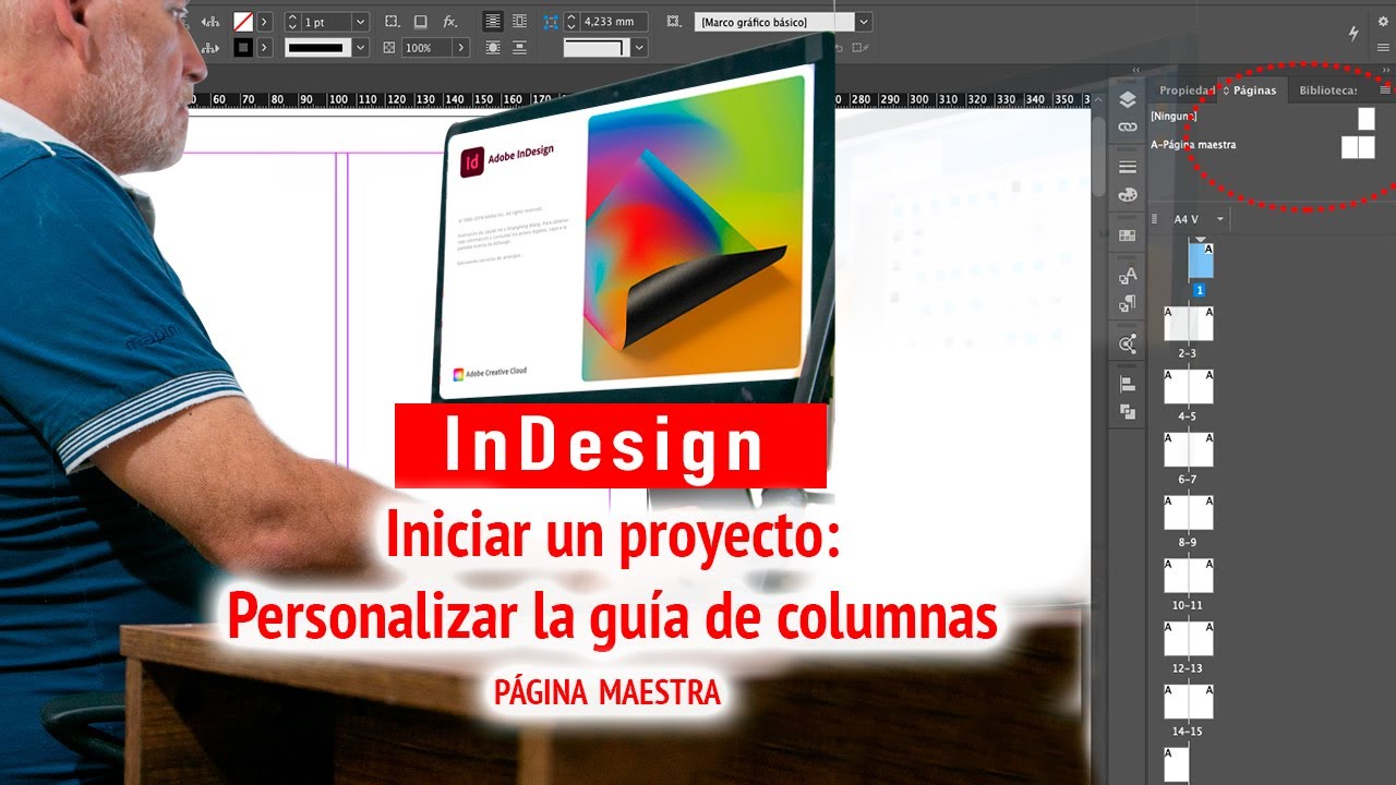 InDesign: Modificar y personalizar la guía de columna - YouTube