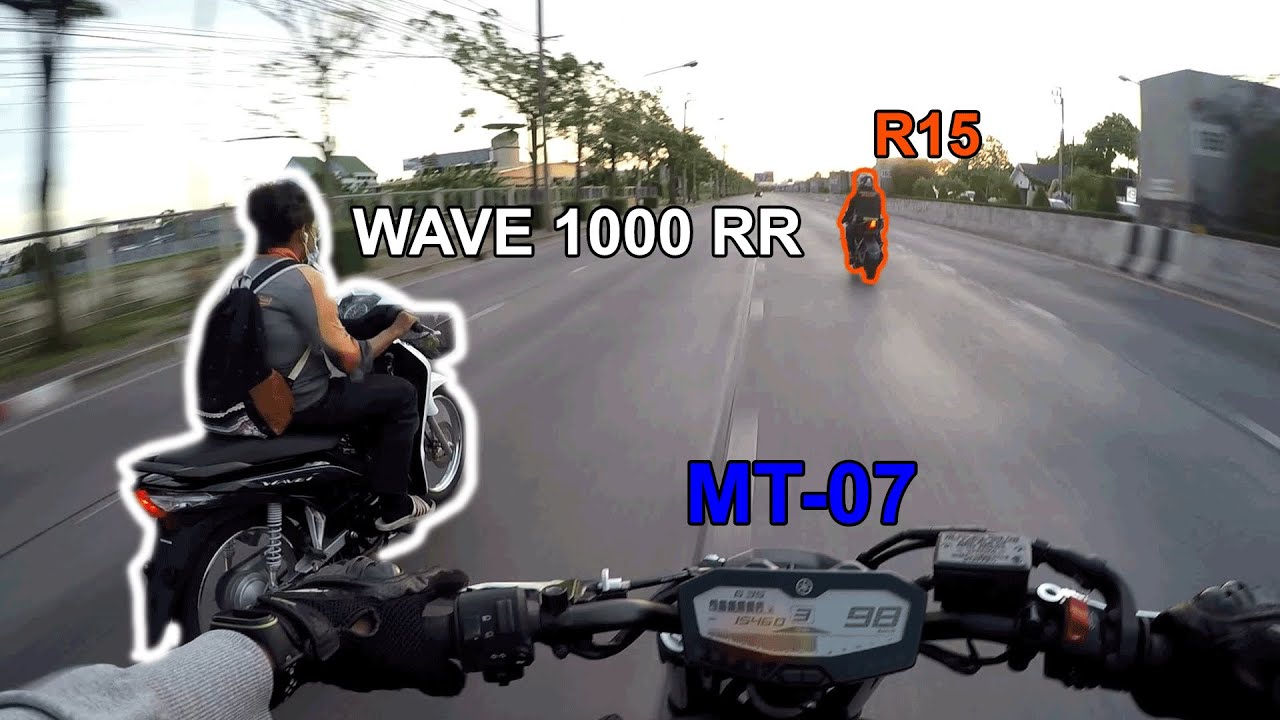 เจอสาวขับ cbr500r แต่ดันมาเจอกับ wave 1000rr x R15 - YouTube