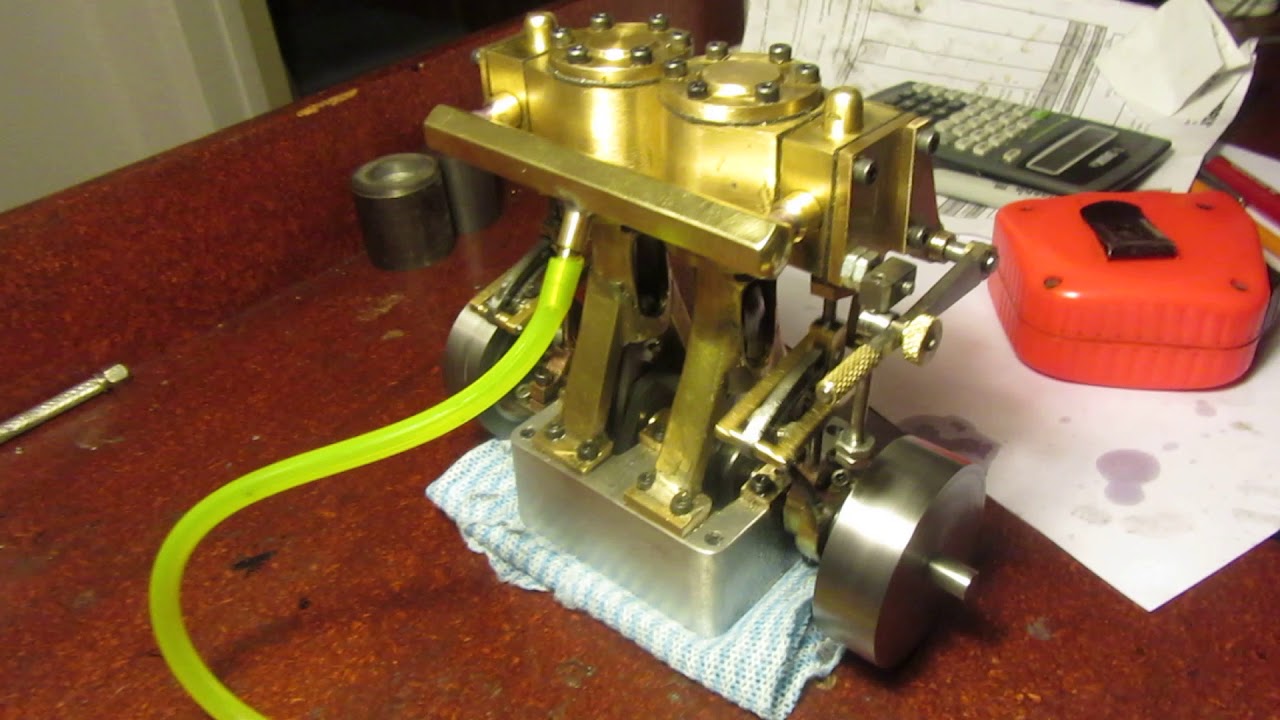 HOME BUILT VERTICAL TWIN ENGINE WITH REVERSING MECHANISM - YouTube