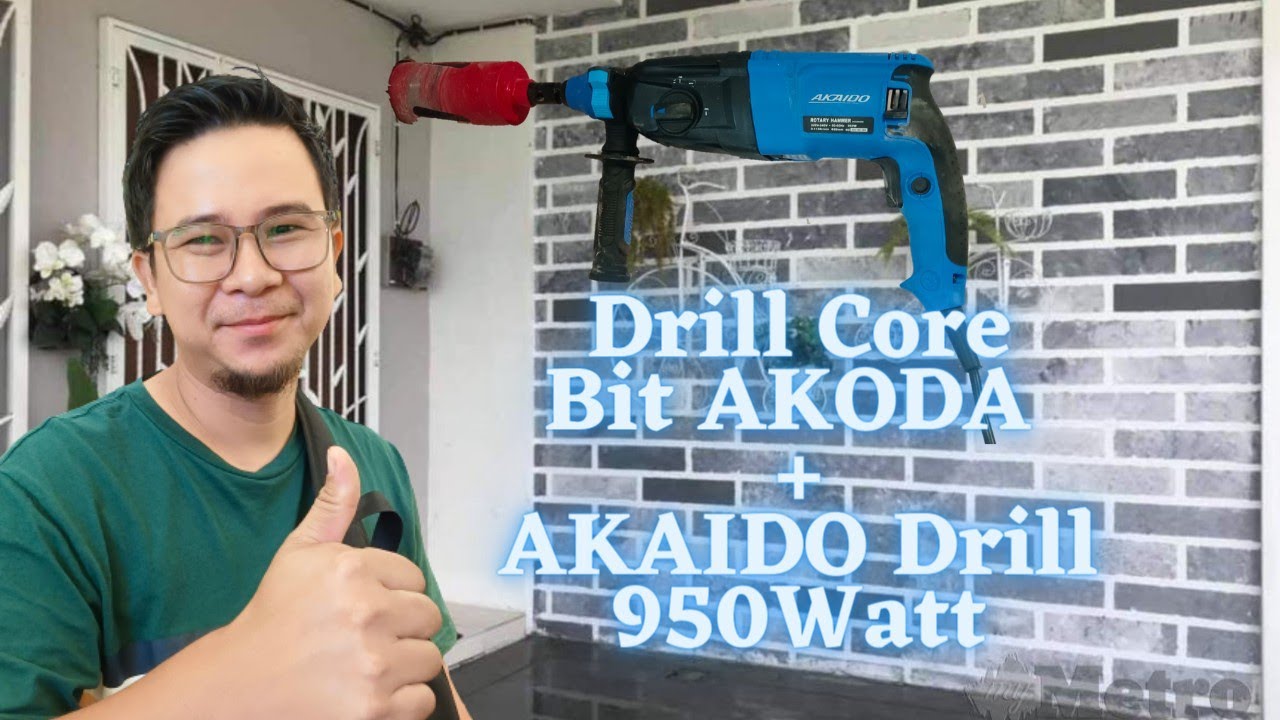 New AKODA Dry Core Bit and AKAIDO Rotary Hammer 950Watt - YouTube