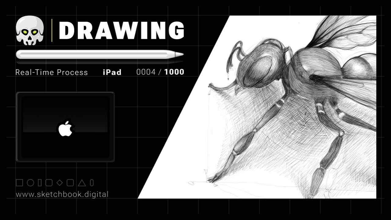 Drawing Real-Time Process from Sketchbook Page 0003 / 1000 - YouTube