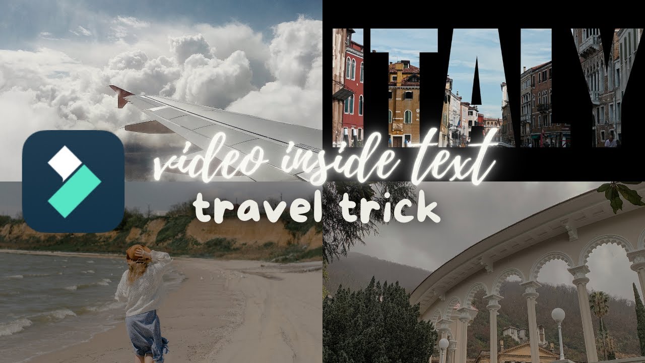 #2 'video inside text' travel vlog intro tutorial (using Filmora 13 ...