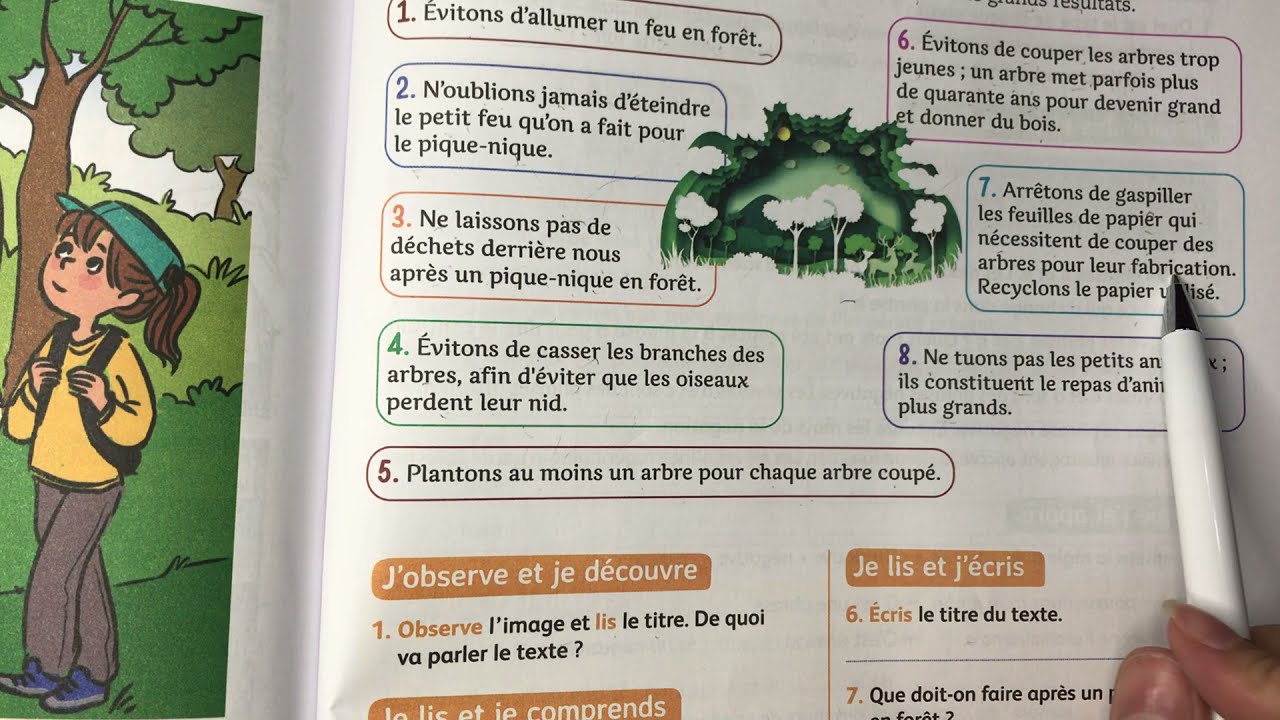 (4AEP) Page:151. Unité 5. Lecture: Règles pour protéger la foret. Mes ...