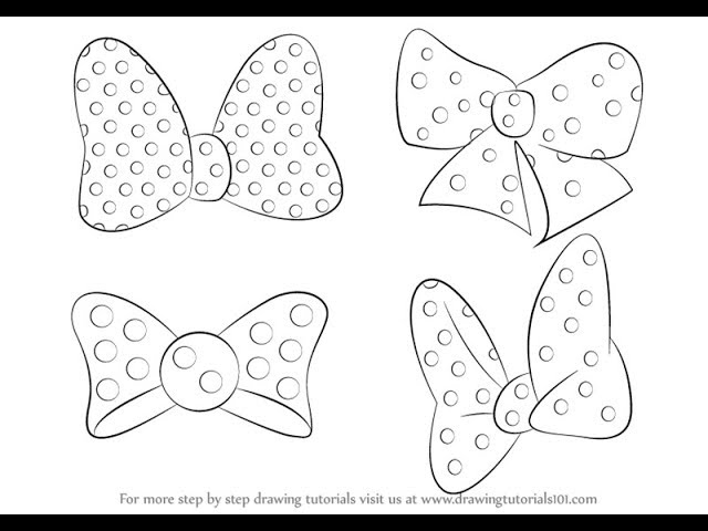 How To Draw Minnie Mouse Bow