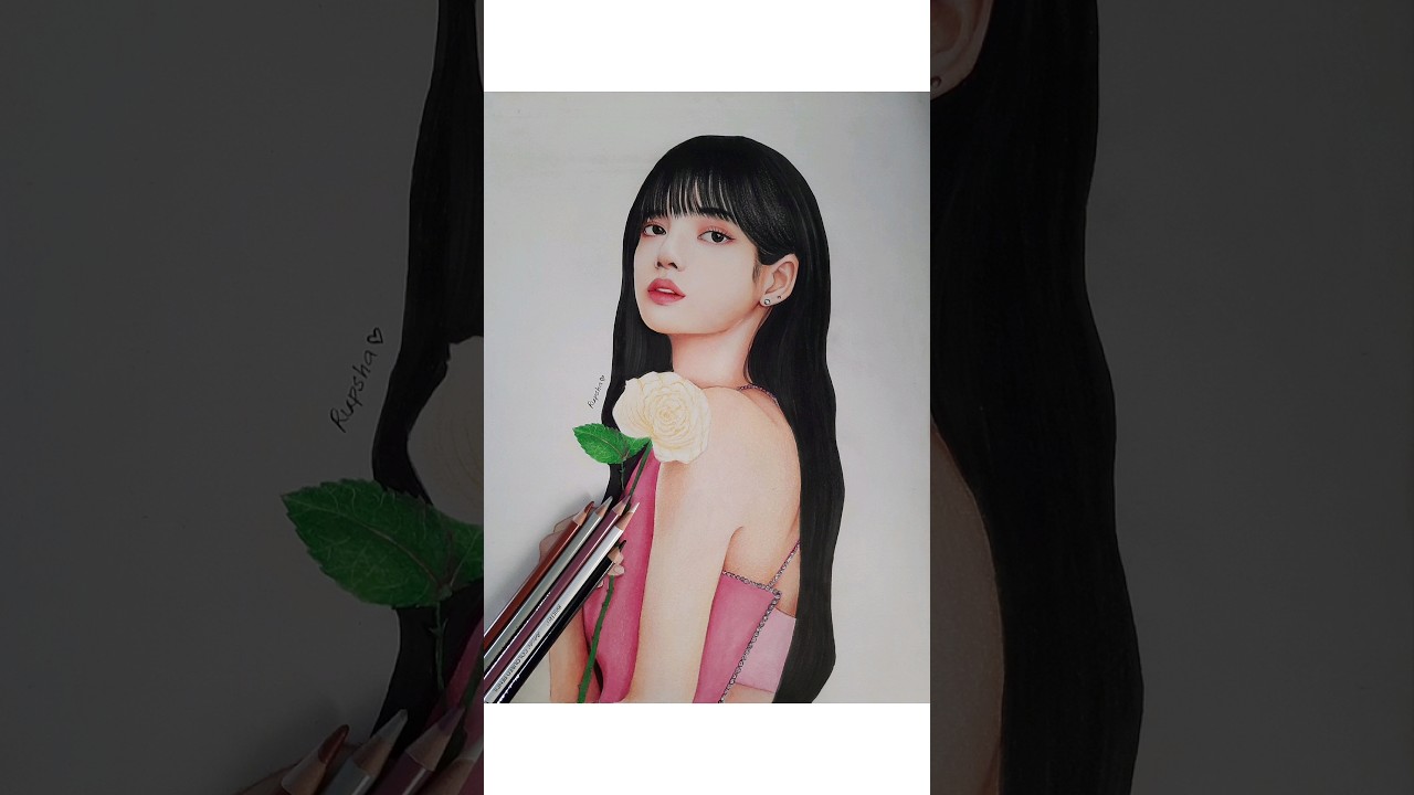 blackpink lisa drawing with colourpencil #drawing #art #blackpink # ...