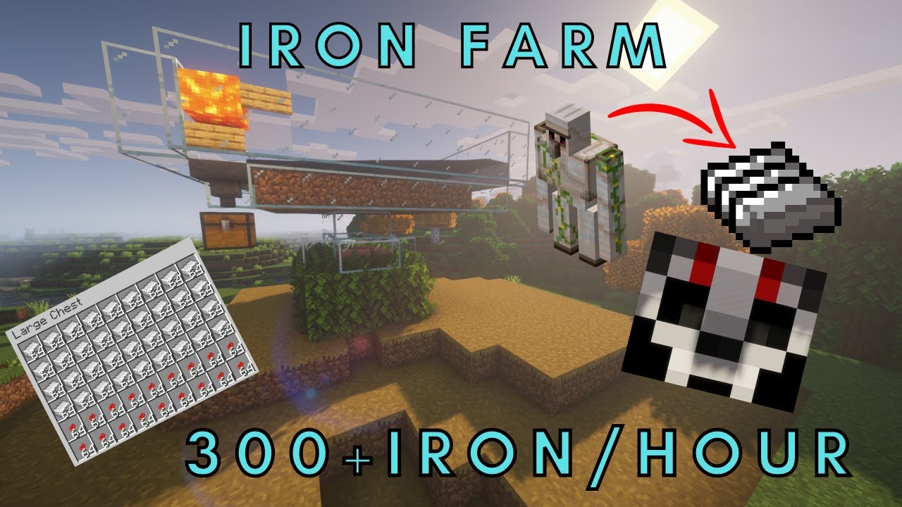 Minecraft 1.17.1-1.18 6 minutes Iron farm No Zombie 300+ iron/hour ...