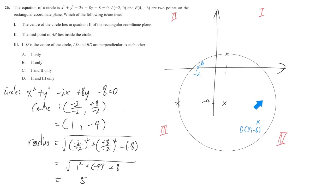 DSE maths Llody Mock 1 paper2 #26 locus coordinate geometry circle ...