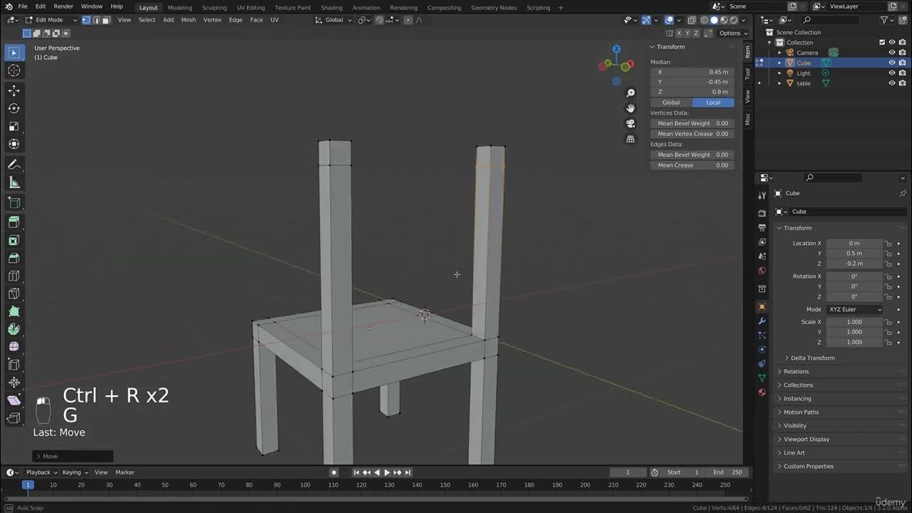 Chapter 2 Starting with Blender 3 2, Lecture 11 Lecture 05 Modeling a chair - YouTube