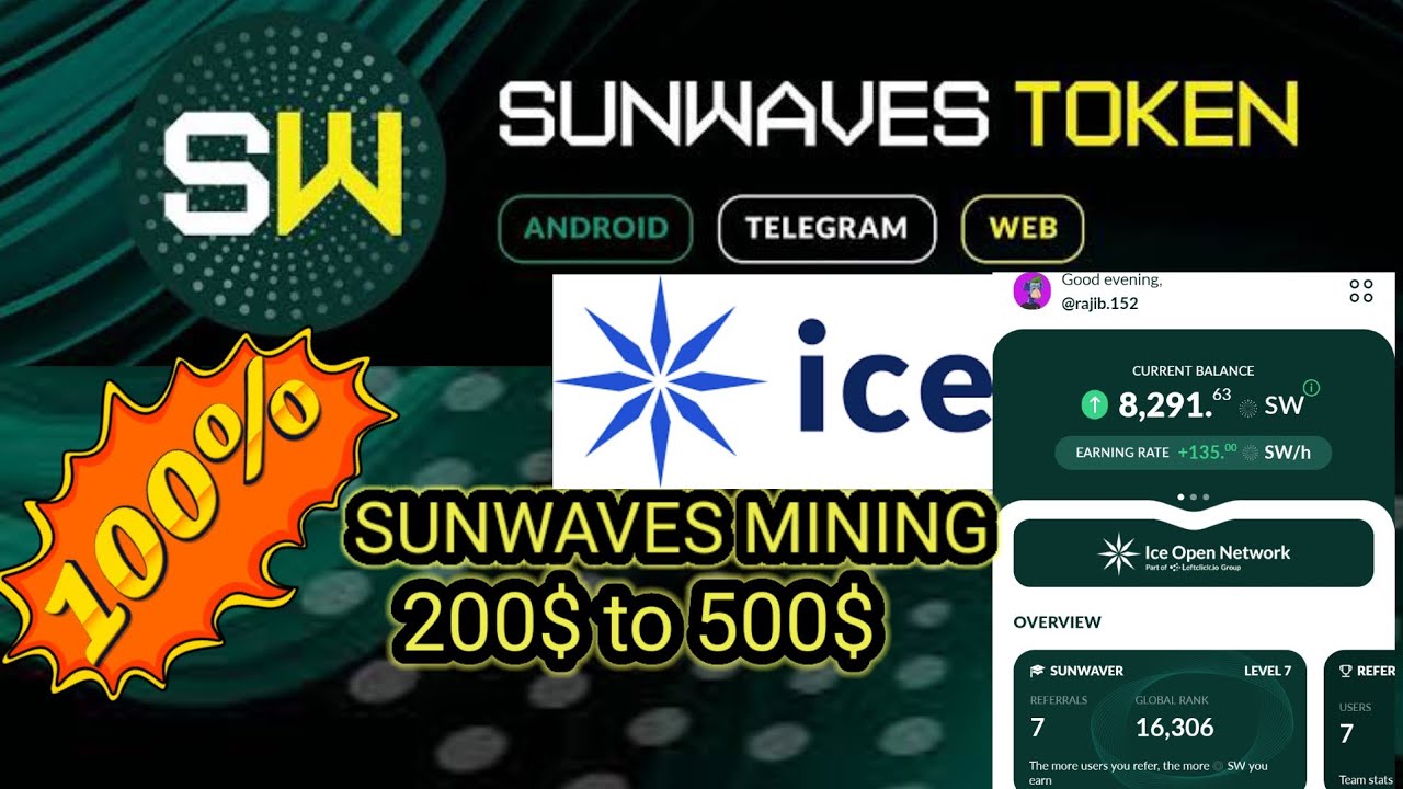 SunWave Ice Network New app launch| New mining app 2024 SunWave Token ...