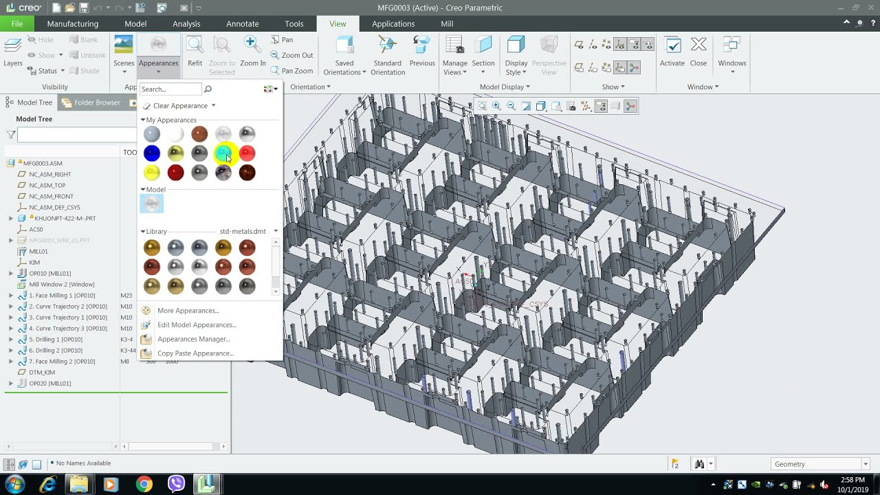 Tip NC Drill holes advance by color in Creo - YouTube