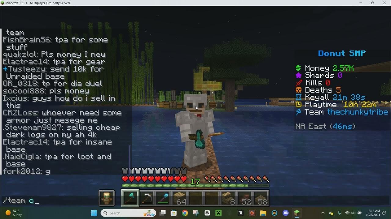 How to create a team on the Donut SMP - YouTube