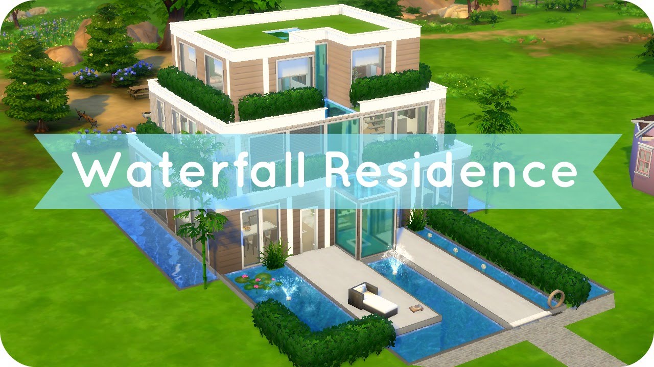 Sims 4 Speed Build | Waterfall Residence - YouTube