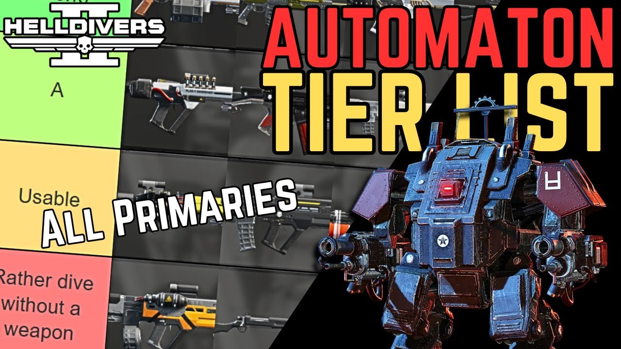 Helldivers 2 - All Primary Weapons Tier List RANKING for Automatons ...