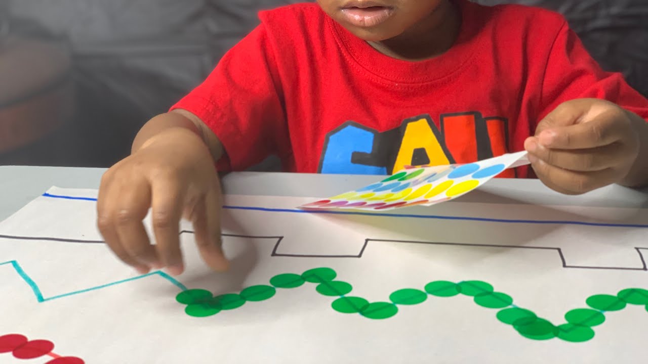 Sticker Line Up | Preschool Activities | Fine motor Activities - YouTube