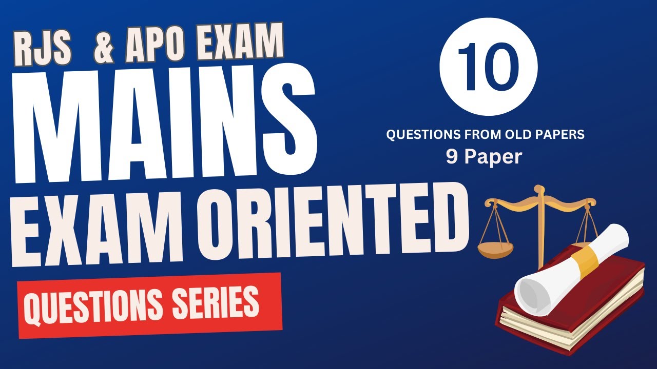 Master Exam Strategy: RJS And APO Paper 9 Main Exam oriented - YouTube