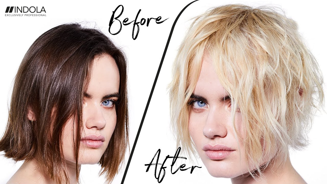 How to create #bleached hair cut for her - YouTube