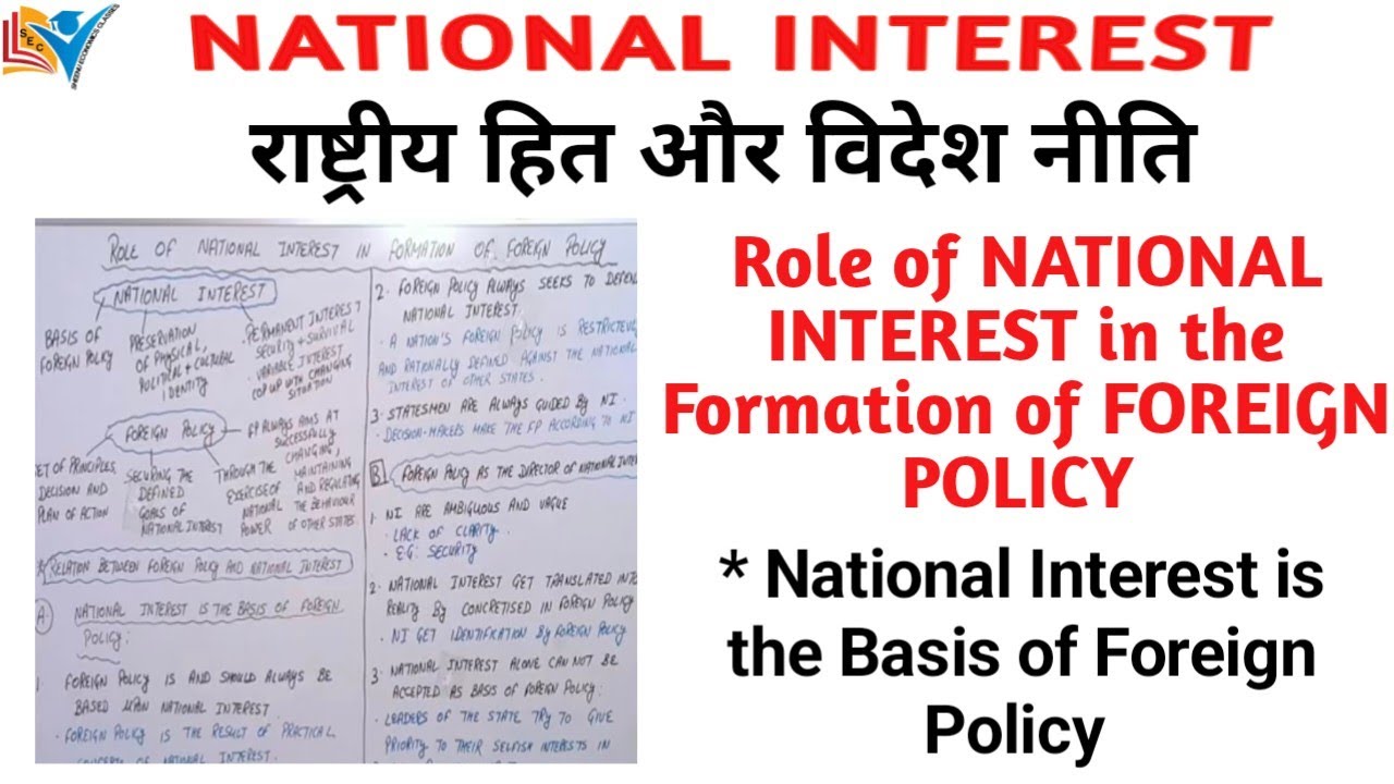 ROLE OF NATIONAL INTEREST IN FORMATION OF FOREIGN POLICY - YouTube