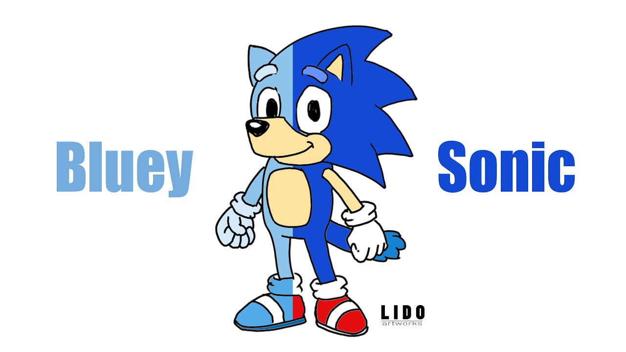 Sonic & Bluey Fusion How to Draw Your Own Character Easy Step-by-Step ...