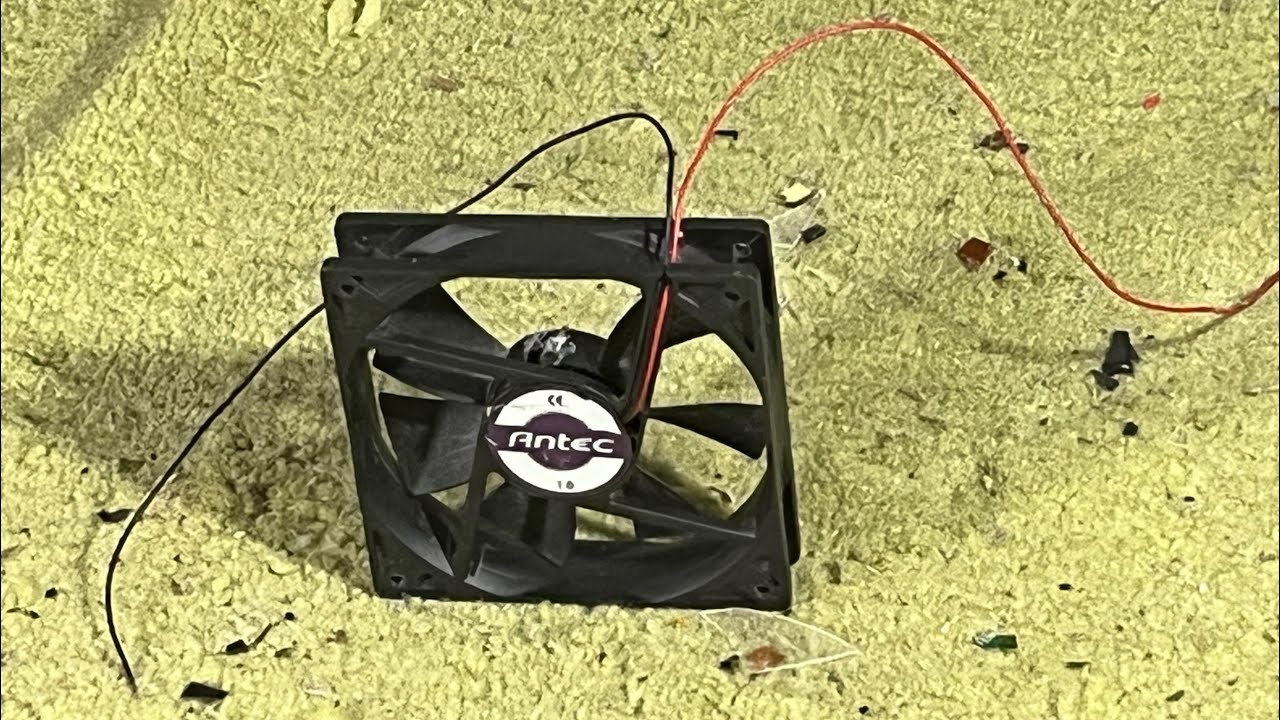 Smashing an Antec electronic fan w/ motor burnout - YouTube