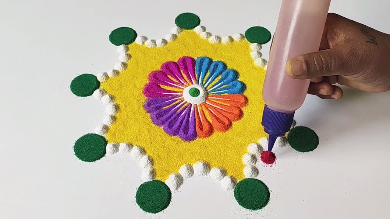 Super Rangoli Design using Bangles | வளையல் வைத்து சூப்பரான ரங்கோலி ...