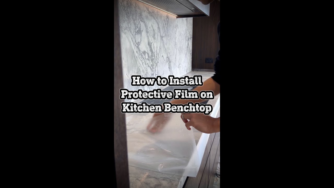 How to install protective film on kitchen benchtop - YouTube
