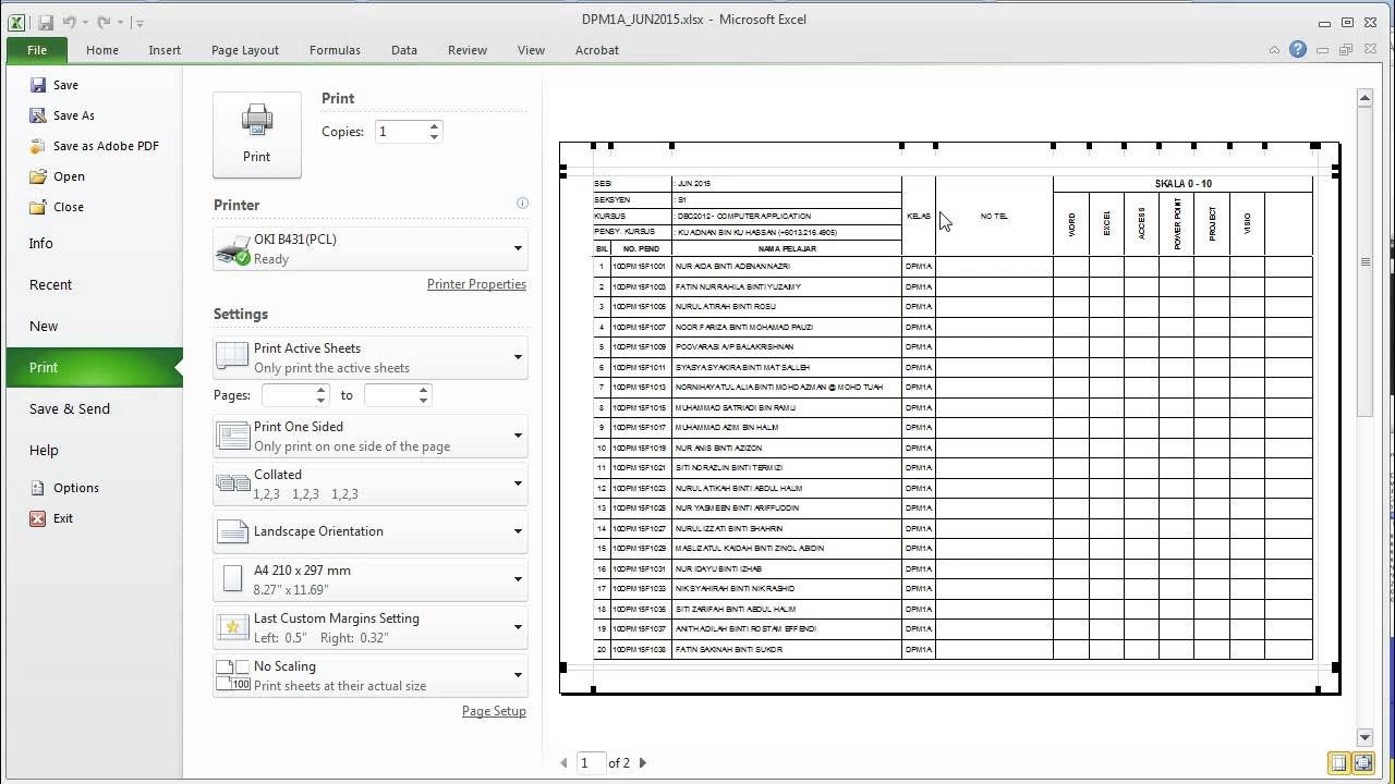 EXCEL Repeat specific rows or columns on every printed page - YouTube