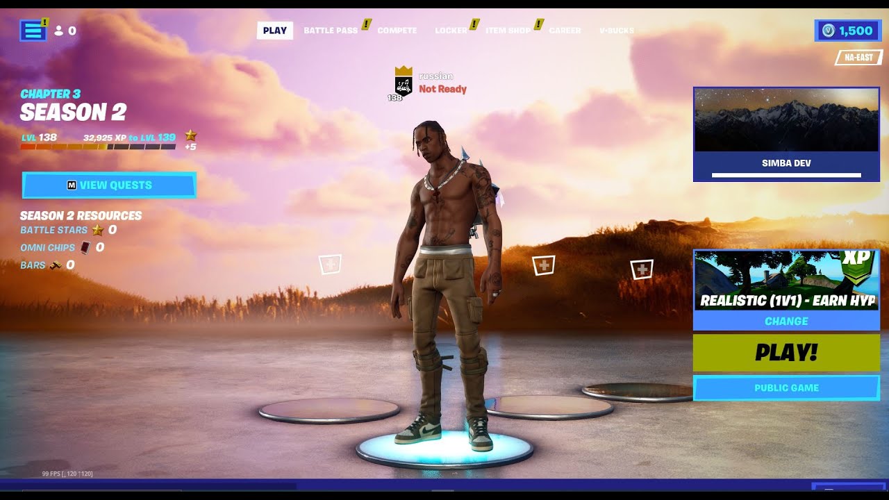TRAVIS SCOTT skin FORTNITE dancing in lobby lobby for Tiktoks!! - YouTube