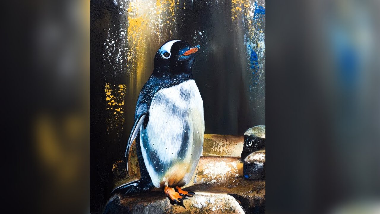 How to Paint a Penguin | Acrylic Painting | Timelpase - YouTube