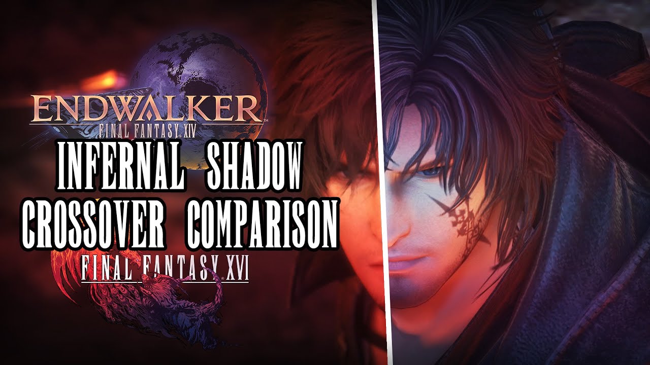 FFXIV FFXVI Crossover - Infernal Shadow Fight Comparison - YouTube