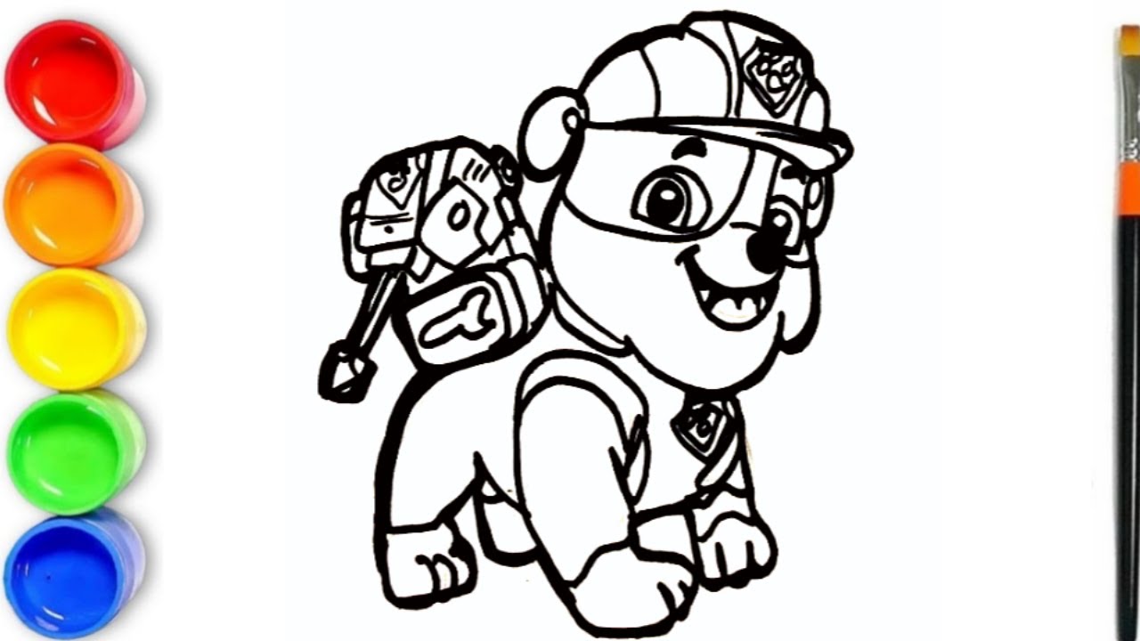Drawing Rubble from Paw Patrol | Rubble Drawing | Paw Patrol - YouTube