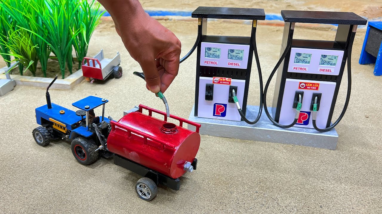 diy tractor mini petrol pump science project || @Daolam - YouTube