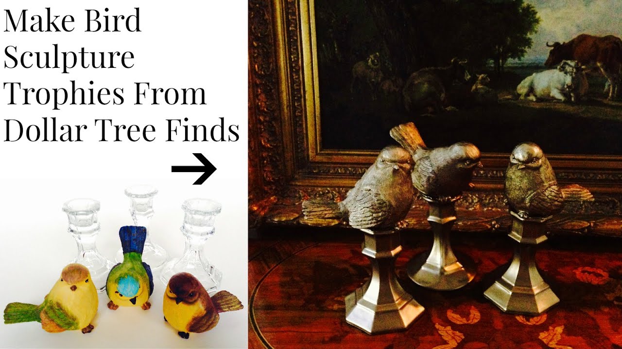 DOLLAR TREE Bird Sculpture Trophies DIY - YouTube