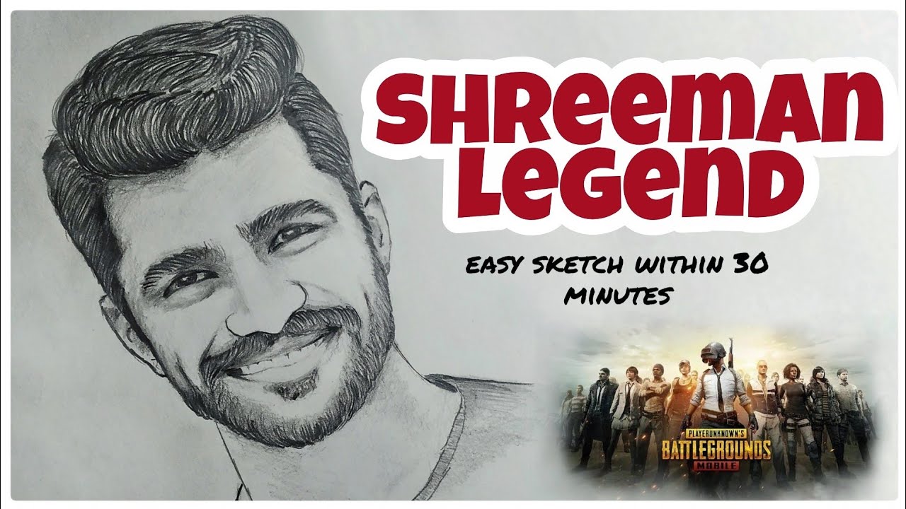 Shreeman legend | shreeman legend easy sketch | PUBG | within 30 min ...