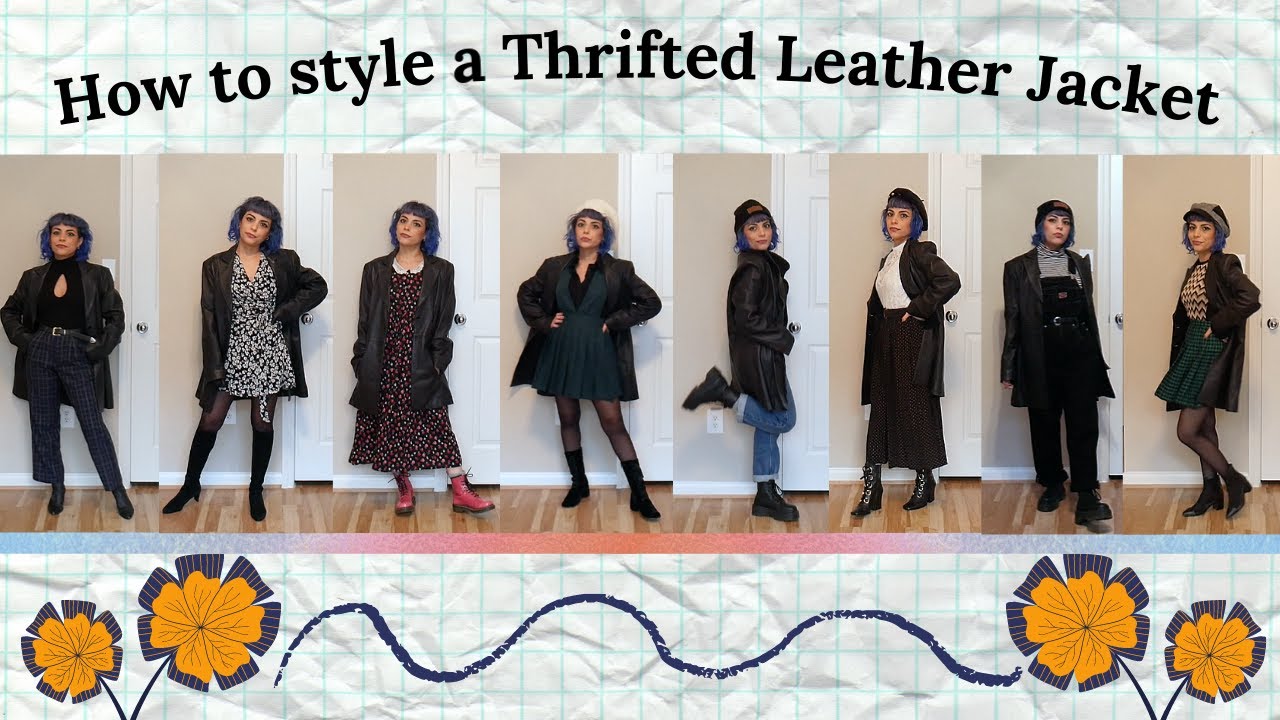How to Style a Thrifted Leather Jacket - YouTube