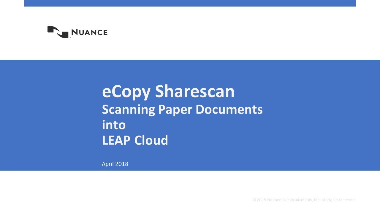 eCopy Sharescan Scan to LEAP Cloud - YouTube