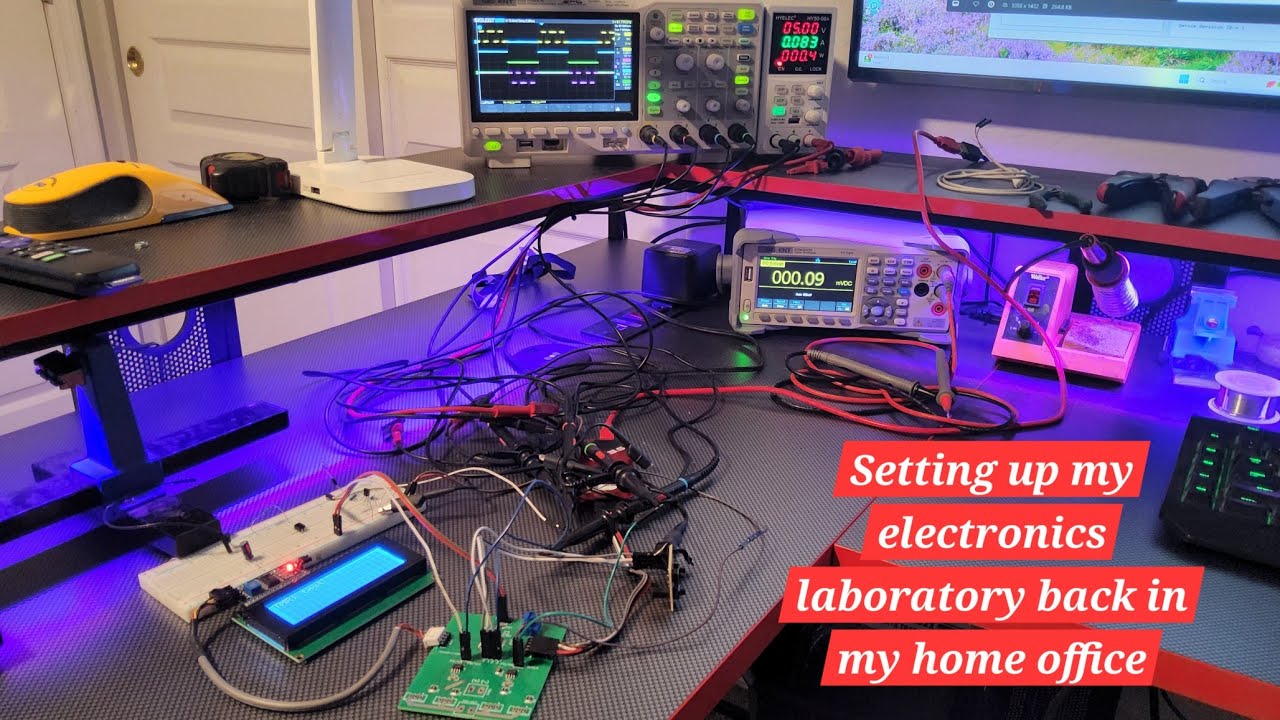 Setting up my electronics laboratory back in the home office 👍 - YouTube