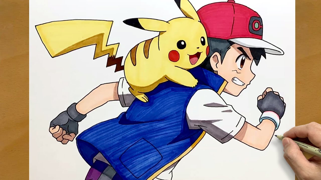 Ash Ketchum and Pikachu Drawing Guide | Best Pokémon Art - YouTube