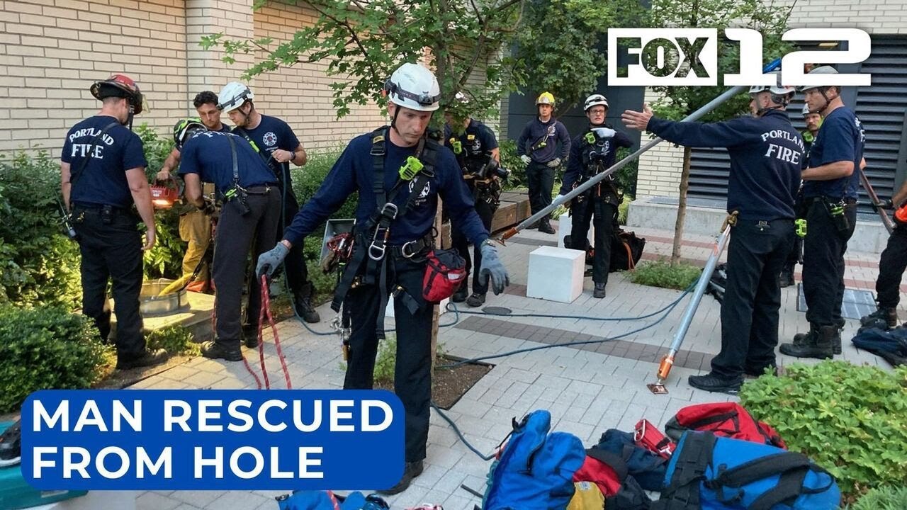 Man rescued after getting stuck in pipe in NW Portland - YouTube