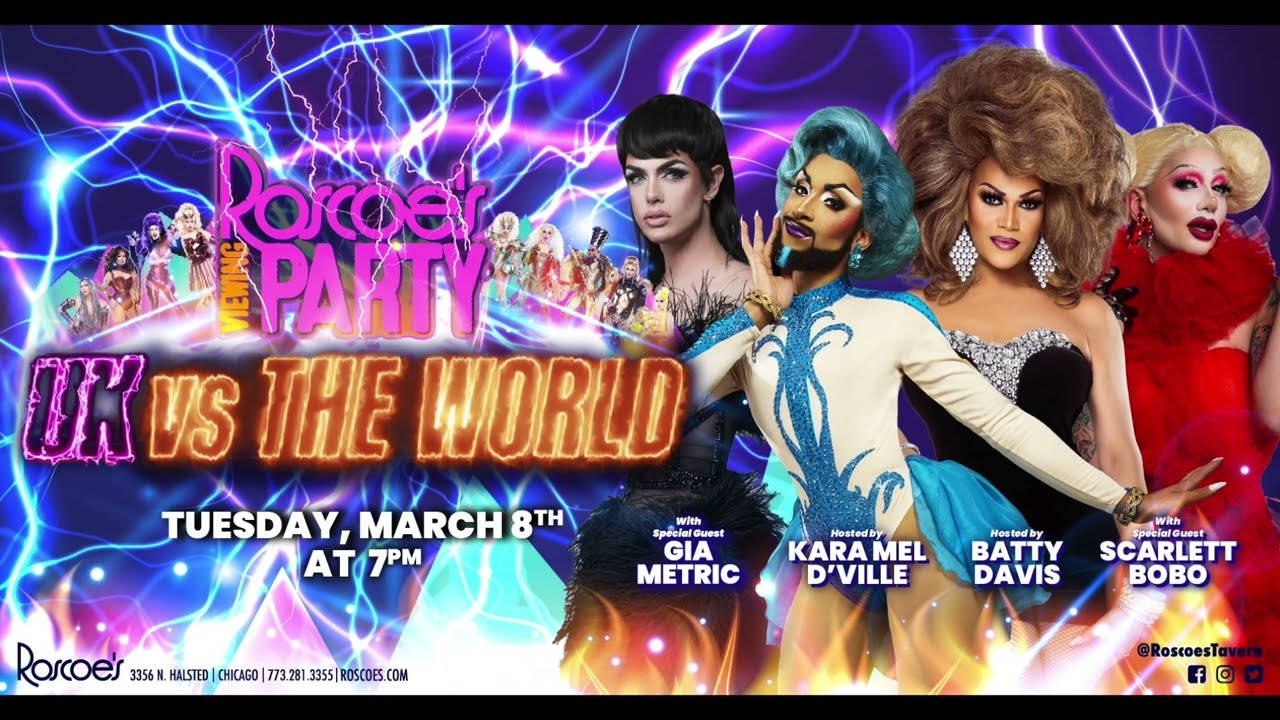 Scarlett Bobo & Gia Metric: Roscoe's RPDR UK VS The World Viewing Party ...